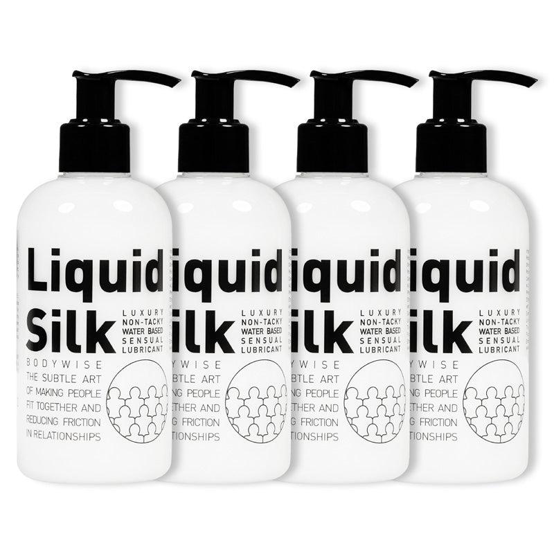 Lubricante Liquid Silk 4 botellas x 250ml 8.45fl.oz ️ WorldCondoms